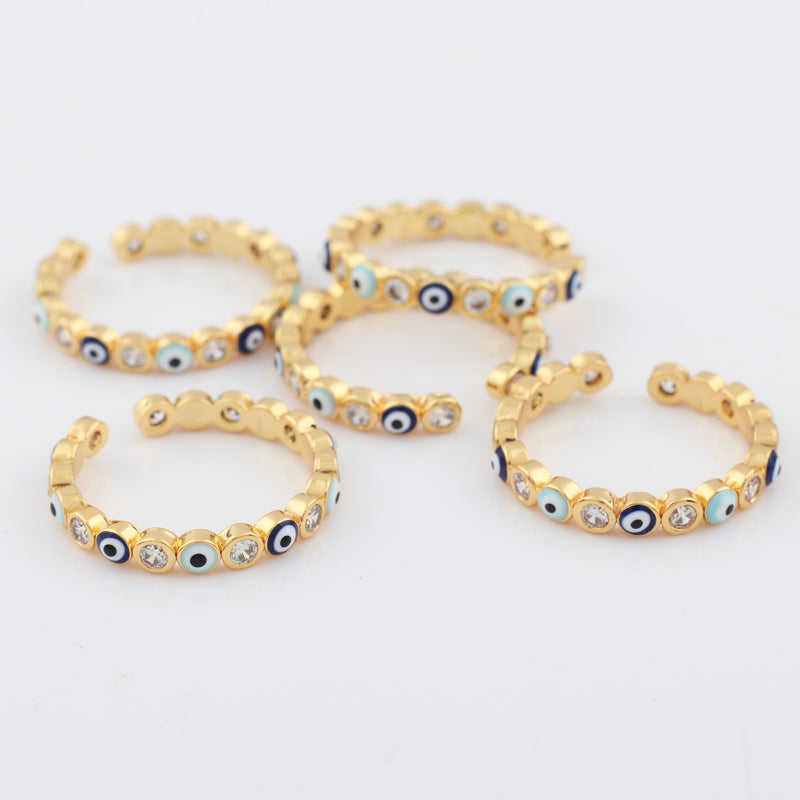 Golden Evil Eye Vintage Ring | Lucky Obsidian